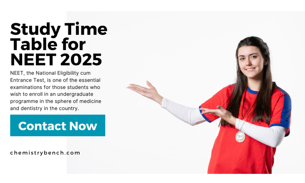 NEET self study timetable | NEET 2025 | Chemistry Bench
